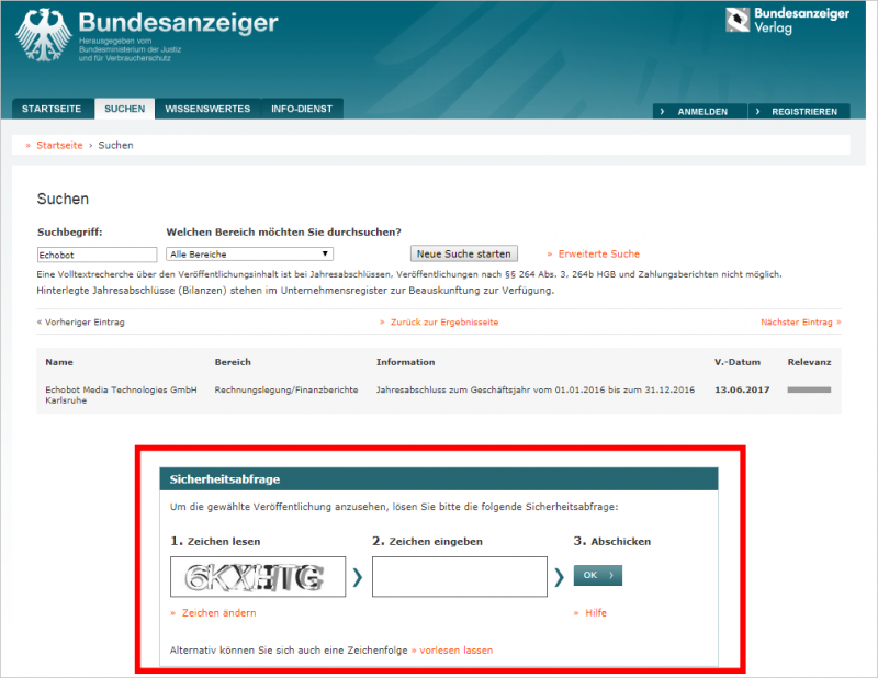 Handelsregister-Schnittstelle - Firmendaten per API beziehen | Echobot